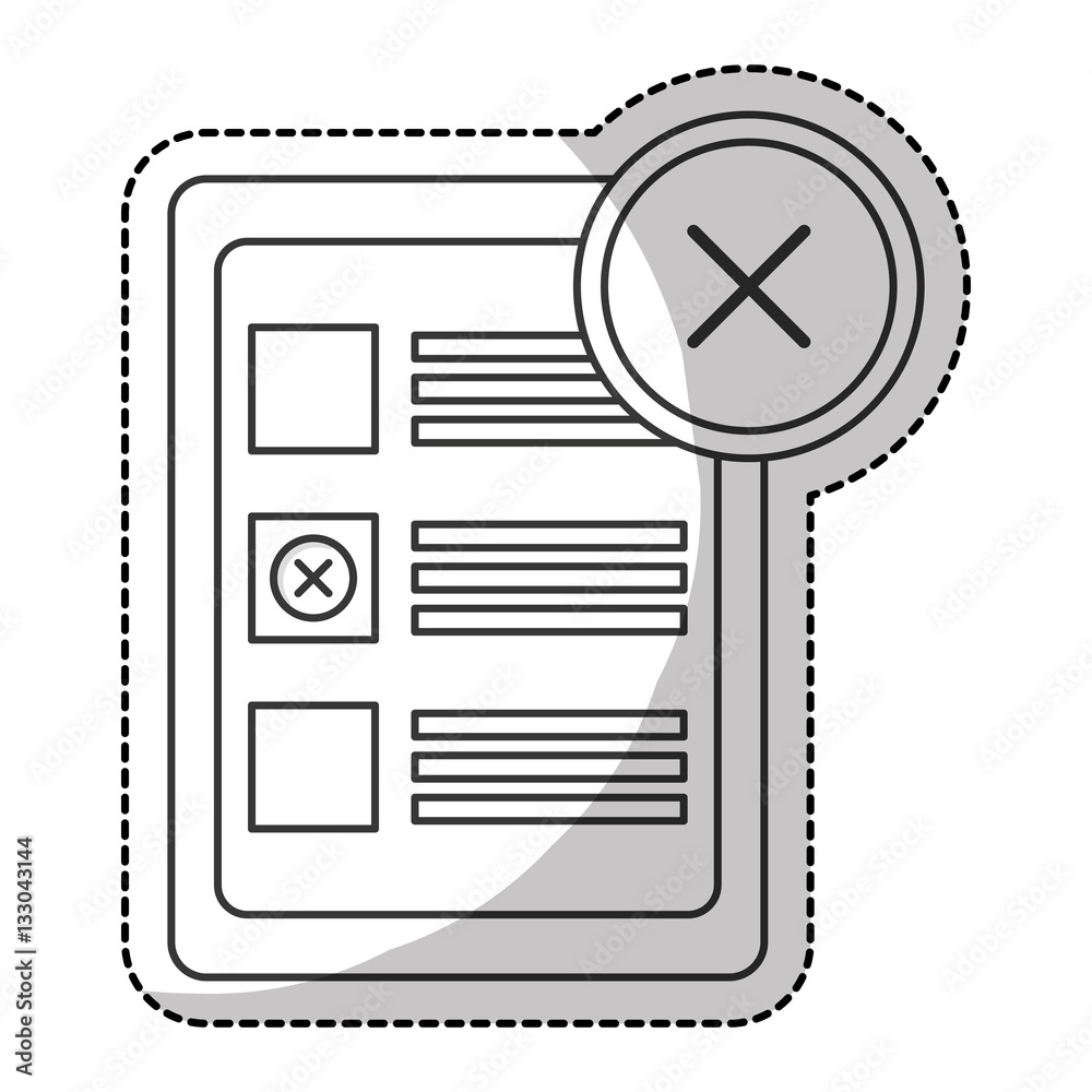 checklist and crossmark icon over white background. vector illustration ...