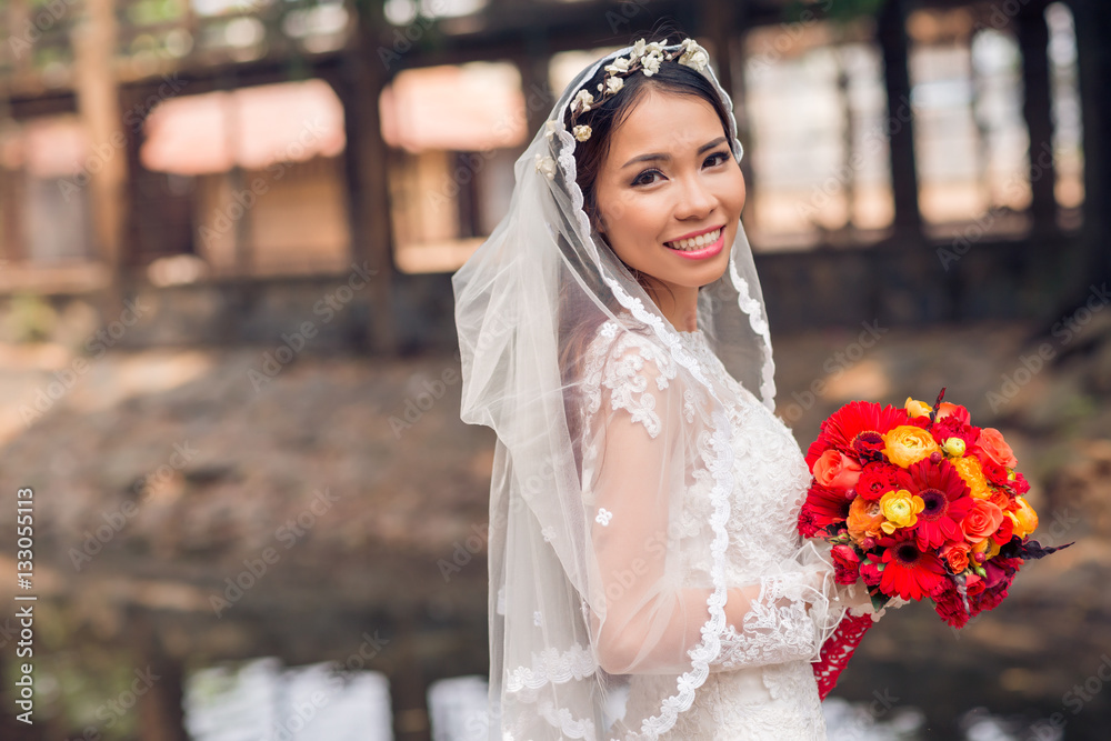 Smiling bride Stock Photo | Adobe Stock
