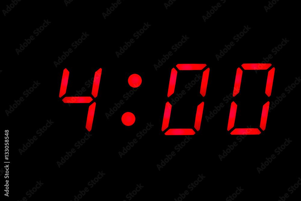 Digital Clock Displaying Four O clock Stock Foto Adobe Stock Digital Clock Displaying Four O clock Stock Foto Adobe Stock