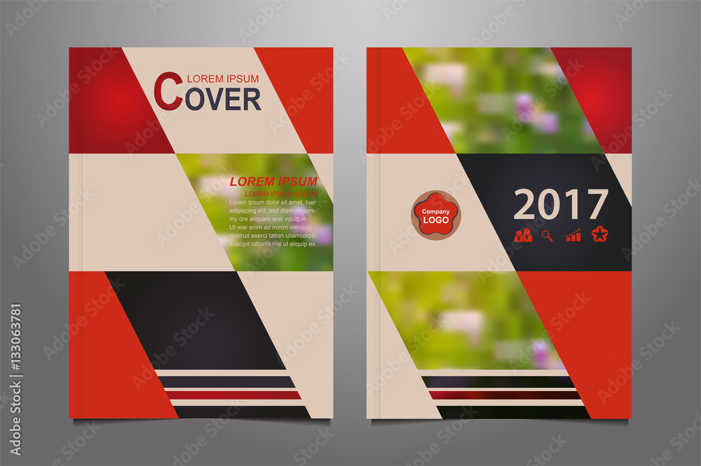 Abstract red presentation book cover templates Stock Vector | Adobe Stock