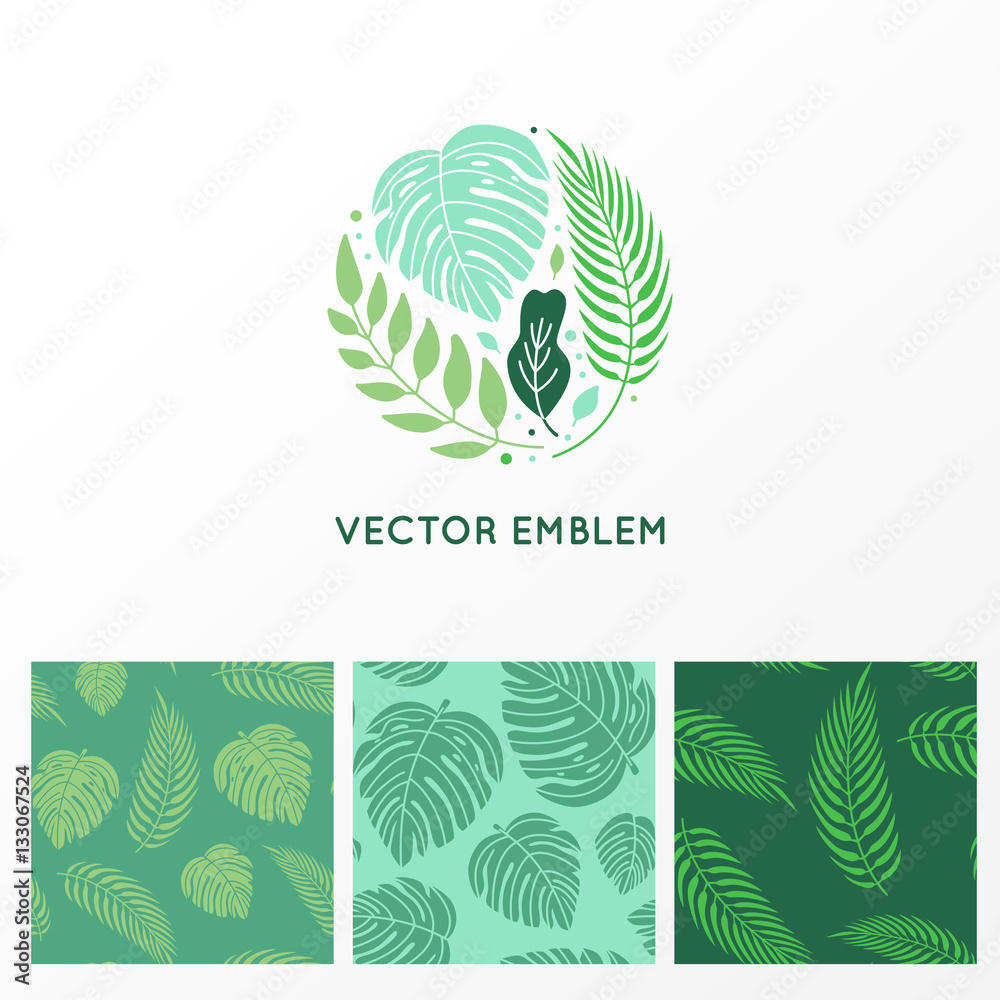 Vector set of logo design template and patterns Stock Vector | Adobe Stock