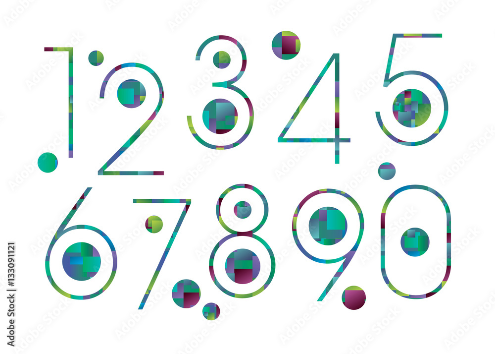 number vector design symbol numeral school typography Stock Vector ...