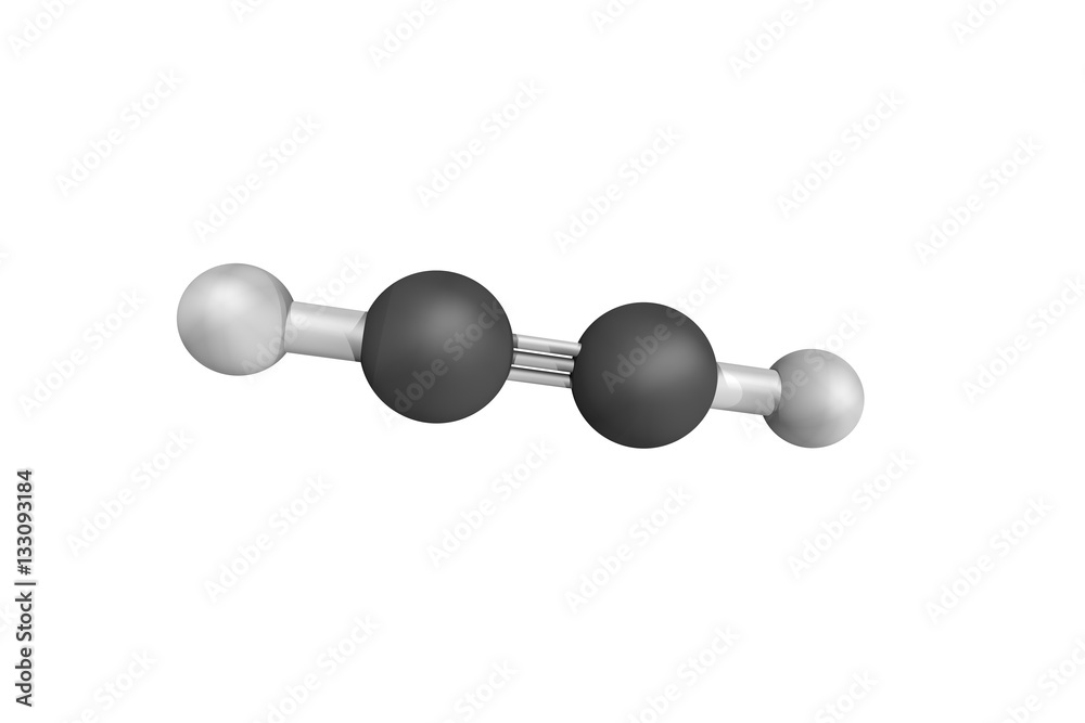 3d structure of acetylene, also known as ethyne, a hydrocarbon a Stock ...