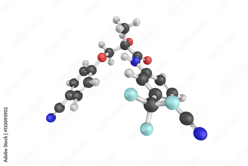 Poster 3d structure of Enobosarm, also known as ostarine, an investigat ...