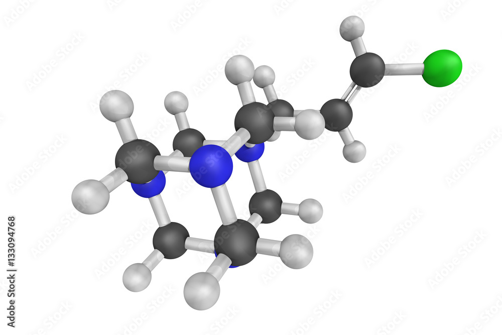 3d structure of Quaternium-15, a quaternary ammonium salt used a Stock ...