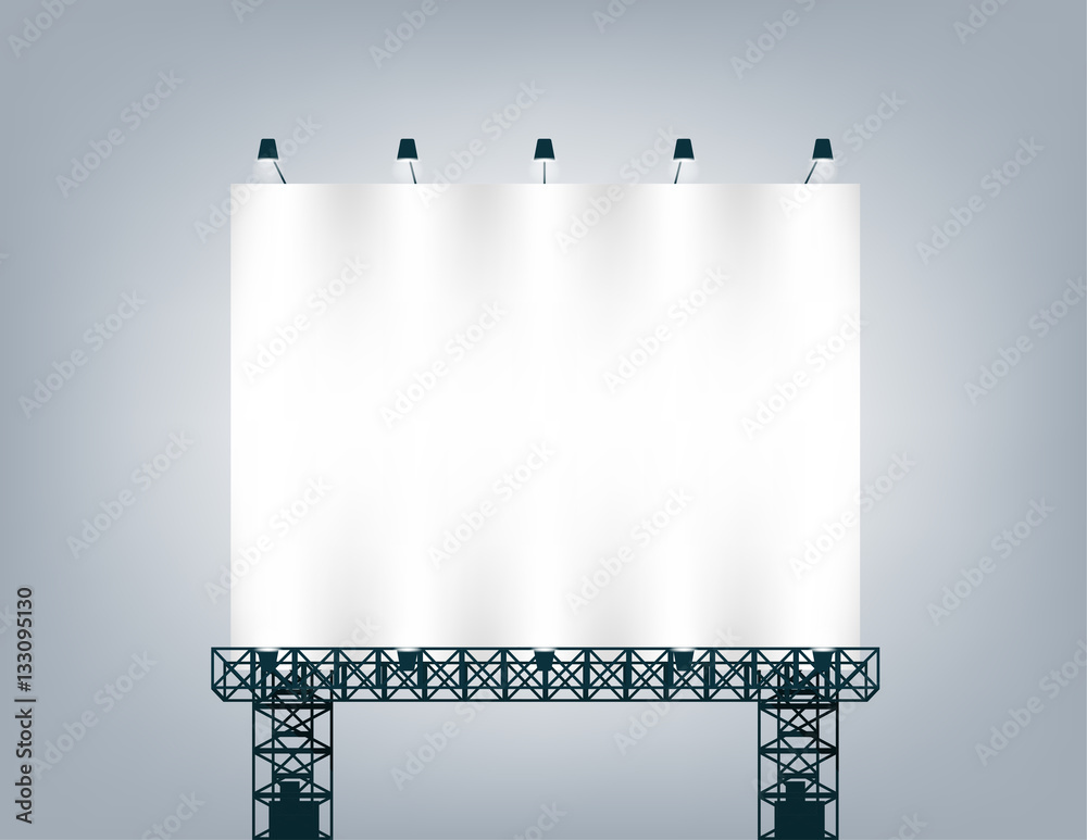 realistic illustration vector of blank billboard for advertisement ...