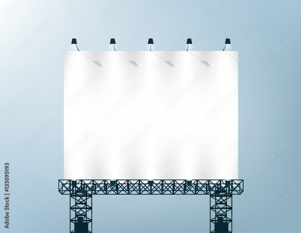 realistic illustration vector of blank billboard for advertisement ...