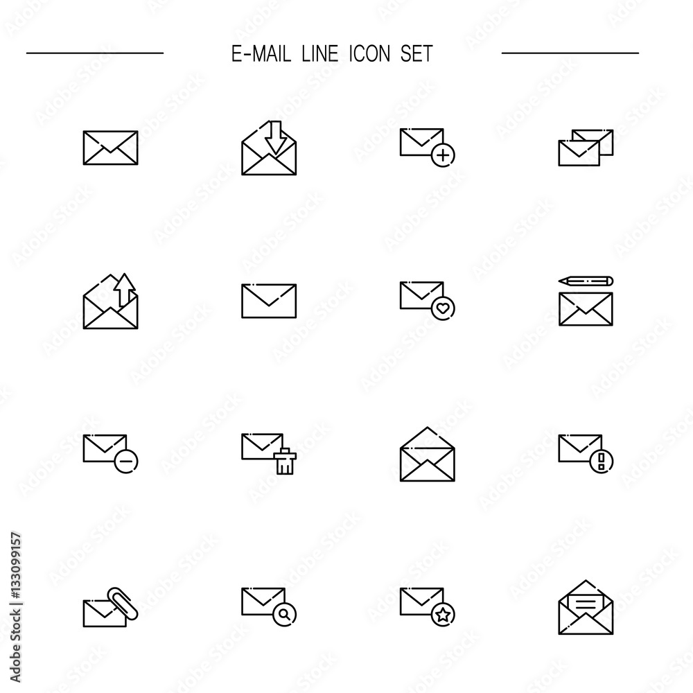 E-mail icon set Stock Vector | Adobe Stock