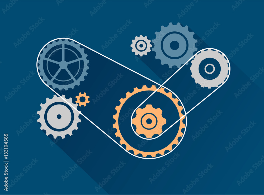 Vector set isolated on white. Cog, sprocket, wheel Stock Vector | Adobe ...