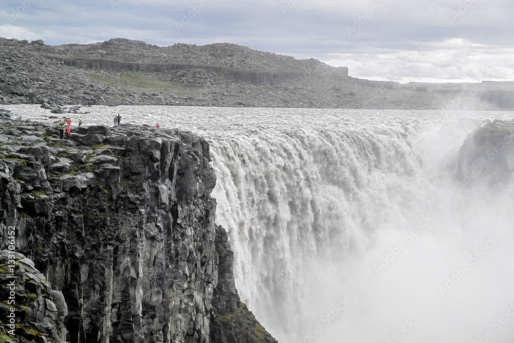 The Dettifoss falls - most powerful in Europe, Its width is 100 meters ...