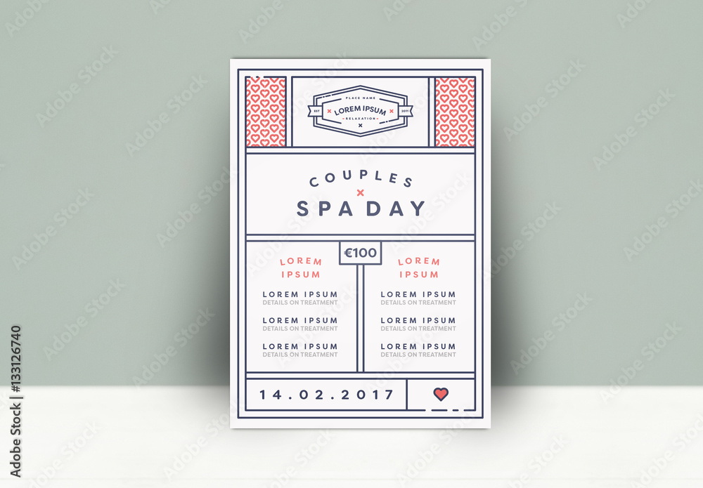 Couples Spa Day Flyer Layout Stock Template | Adobe Stock