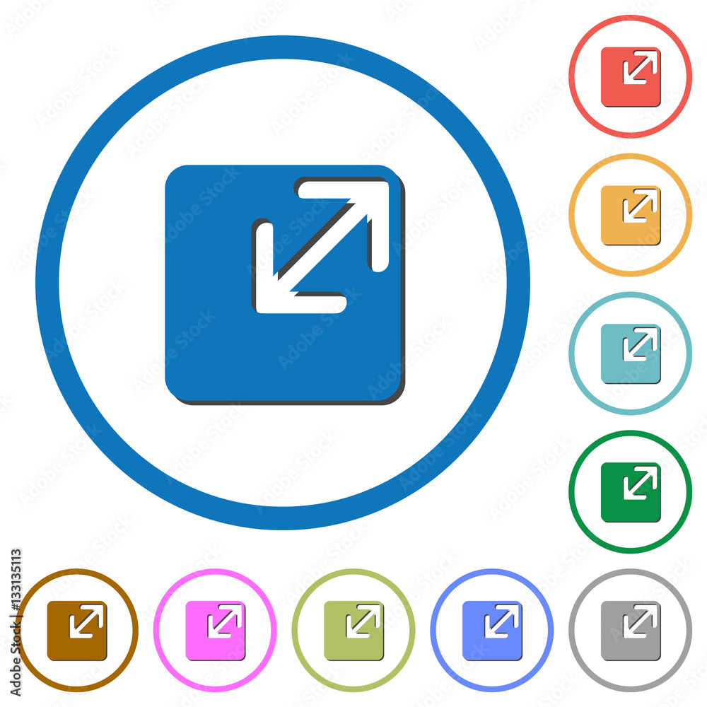 Resize window icons with shadows and outlines Stock Vector | Adobe Stock