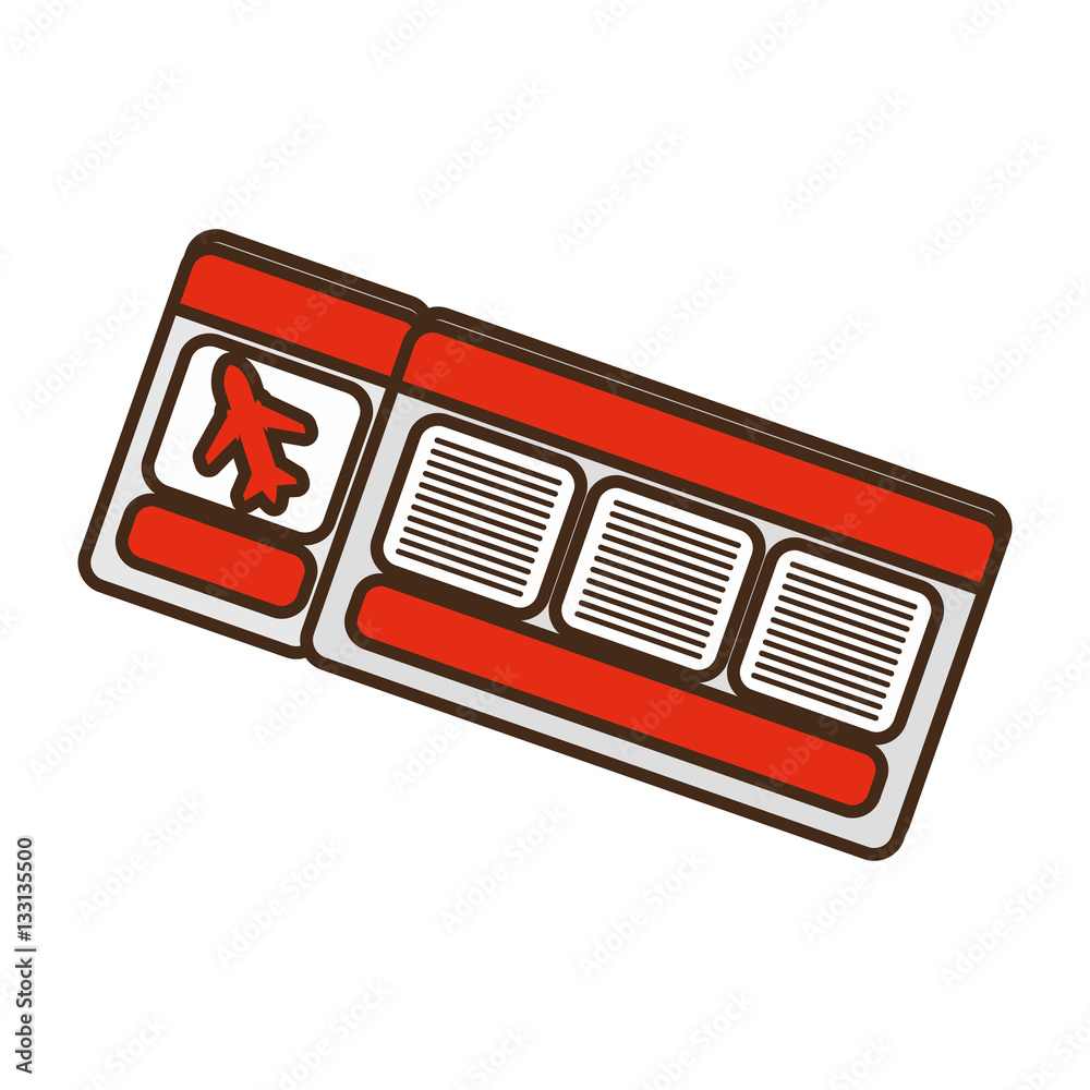 cartoon ticket airplane travel vector illustration eps 10 Stock Vector ...