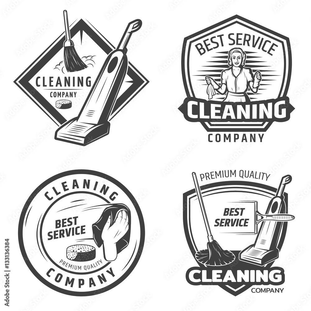 Vintage Sanitation Emblems Stock Vector | Adobe Stock