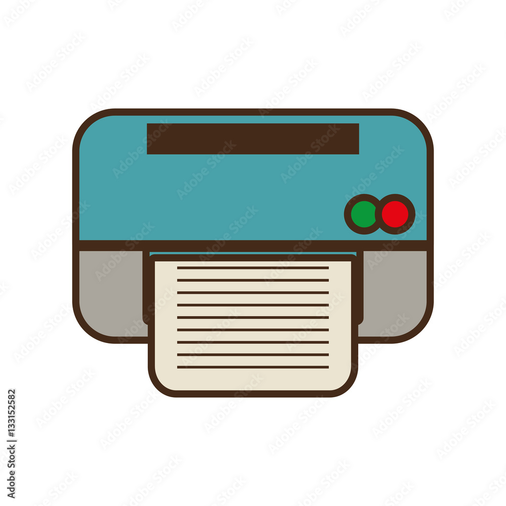 cartoon printer work office copy equipment vector illustration eps 10 ...