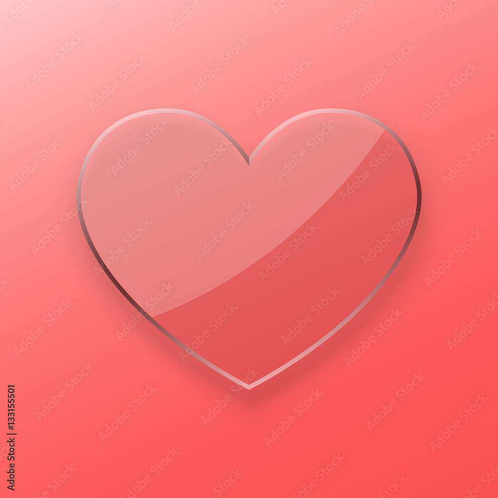 Heart transparent glass concept vector illustration Stock Vector ...
