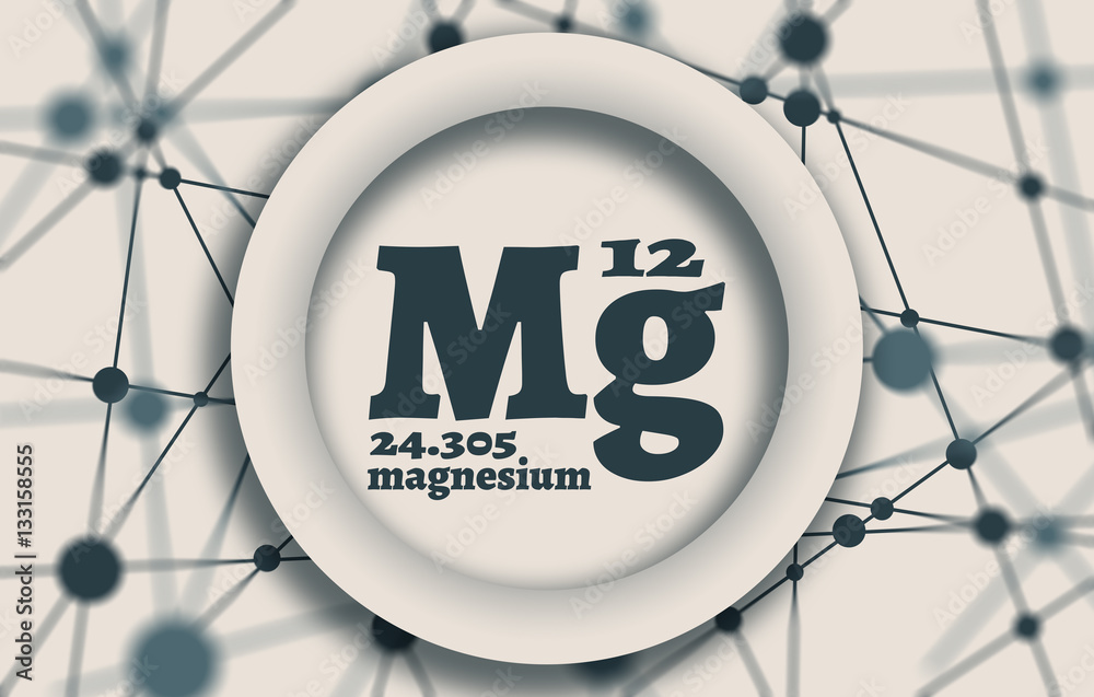 Magnesium chemical element. Sign with atomic number and atomic weight ...