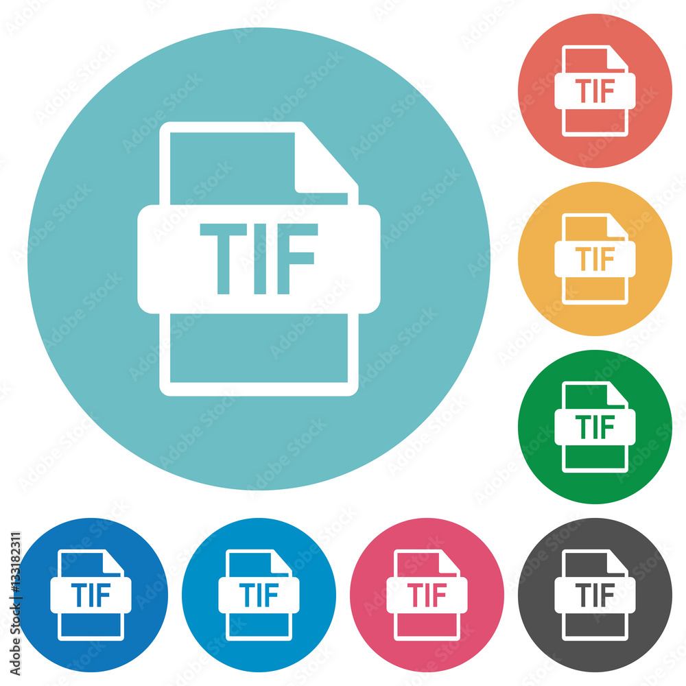 TIF file format flat round icons Stock Vector | Adobe Stock