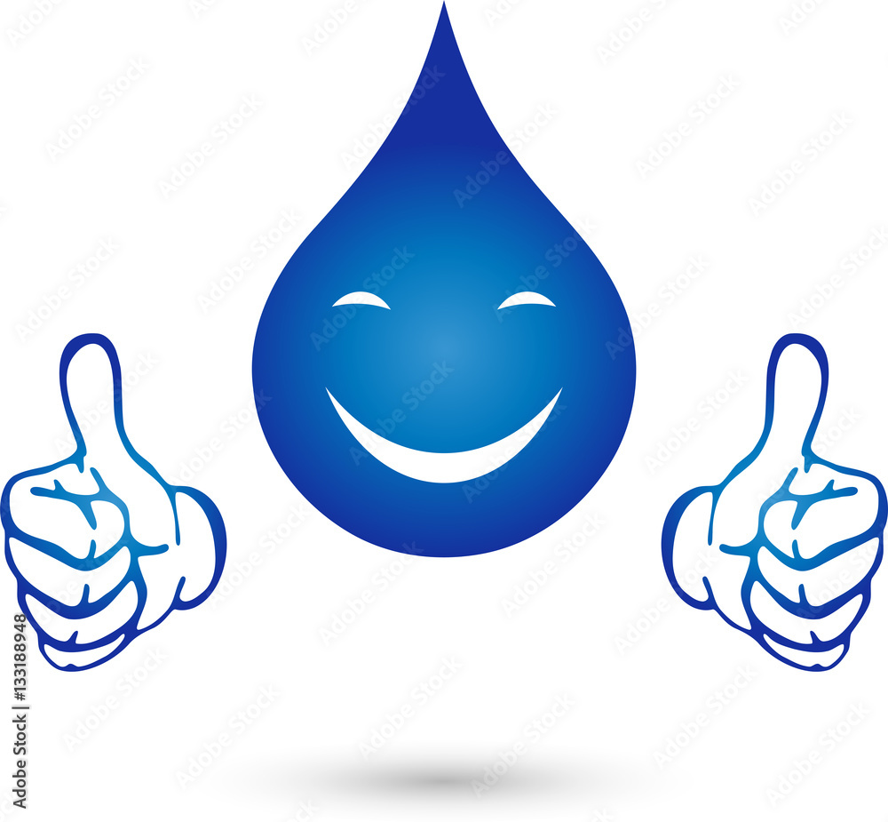 Wassertropfen und Hände, Wasser, Tropfen, Lächeln Stock-Vektorgrafik ...