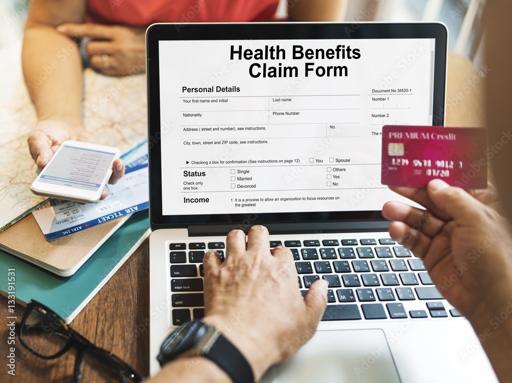 Health Benefits Claim Benefits Form Concept foto de Stock | Adobe Stock