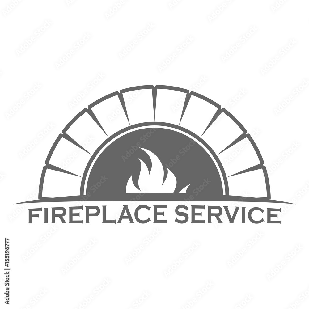 Fireplace logo design template Stock Vector | Adobe Stock