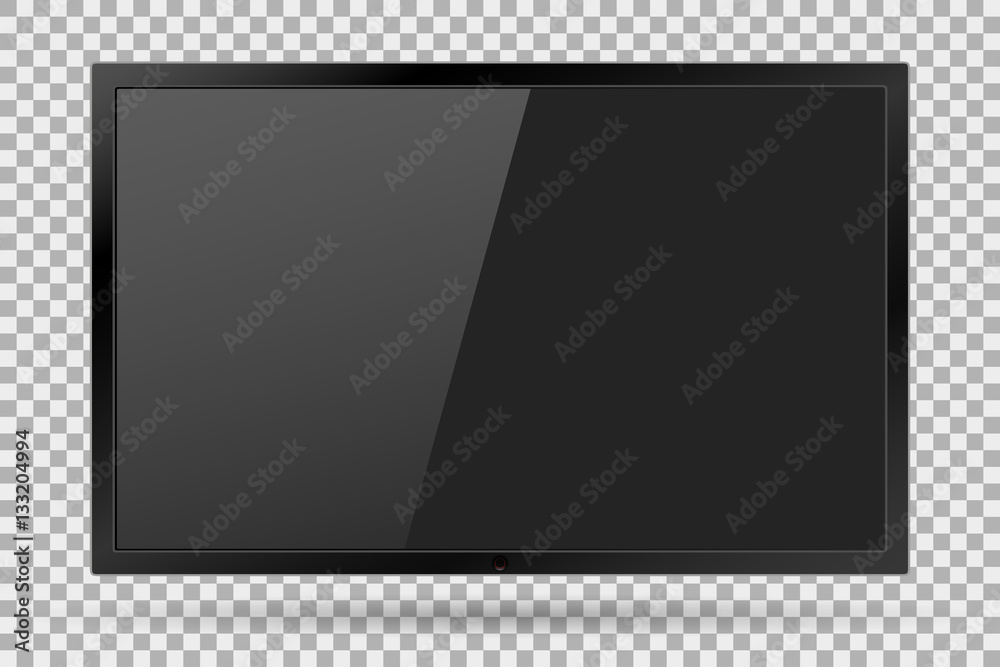 TV, modern blank screen lcd, led, on isolate background, stylish vector ...