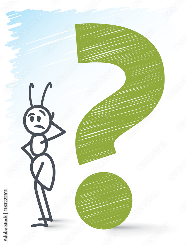 ant beside a question mark Stock Vector | Adobe Stock