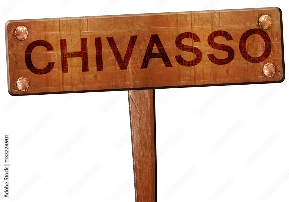 Chivasso road sign, 3D rendering Stock Illustration | Adobe Stock