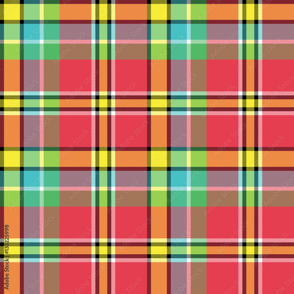 Summer colors check fabric texture seamless pattern Stock Vector ...