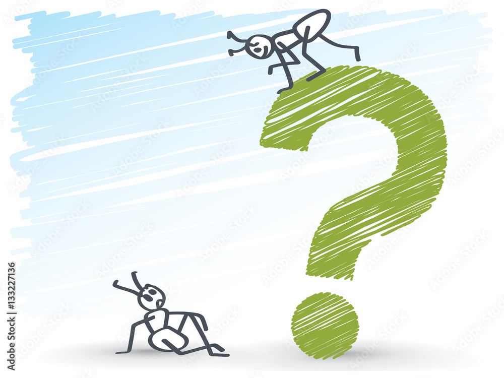 2 ants and a question mark Stock Vector | Adobe Stock