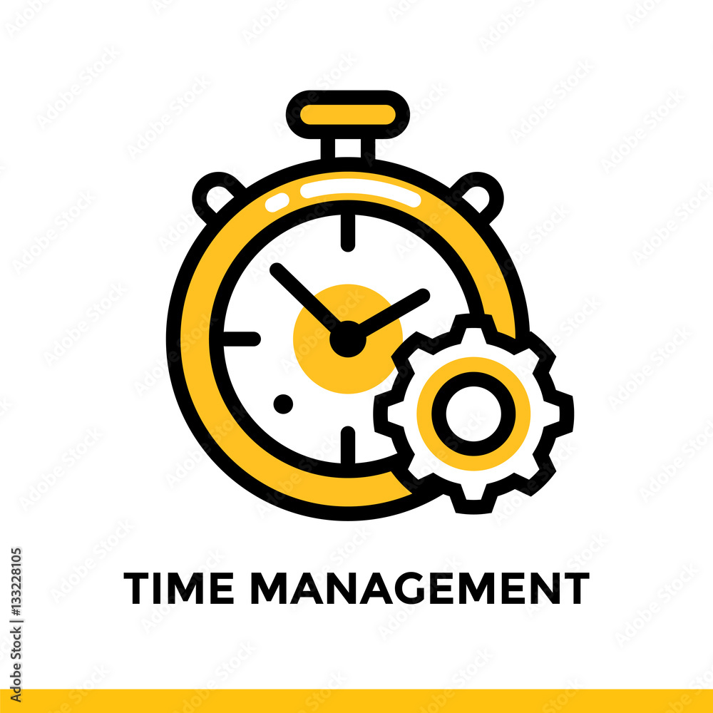 Linear time management icon for startup business. Pictogram in outline ...