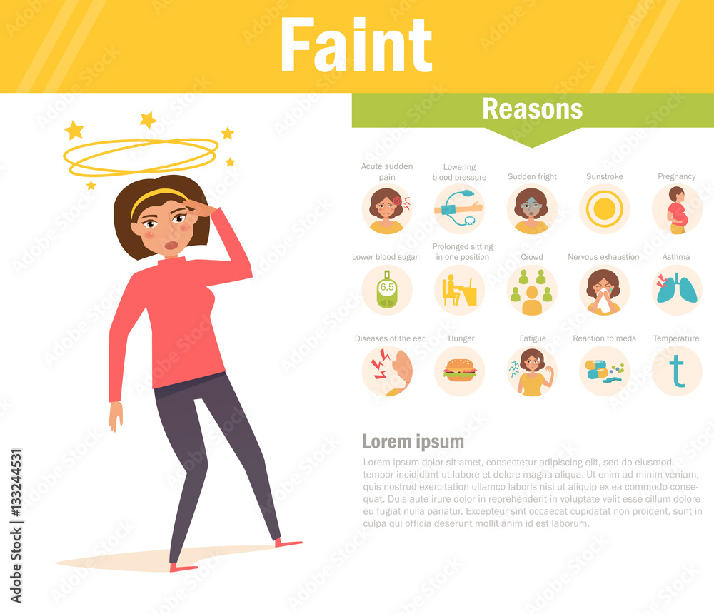 Faint. Reasons. Vector. Cartoon. Stock Illustration | Adobe Stock