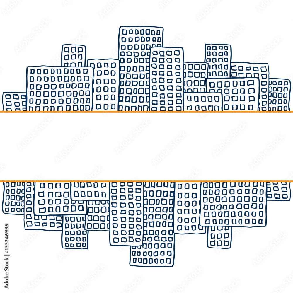 Blocks of flats template, hand drawn vector illustration Stock Vector ...
