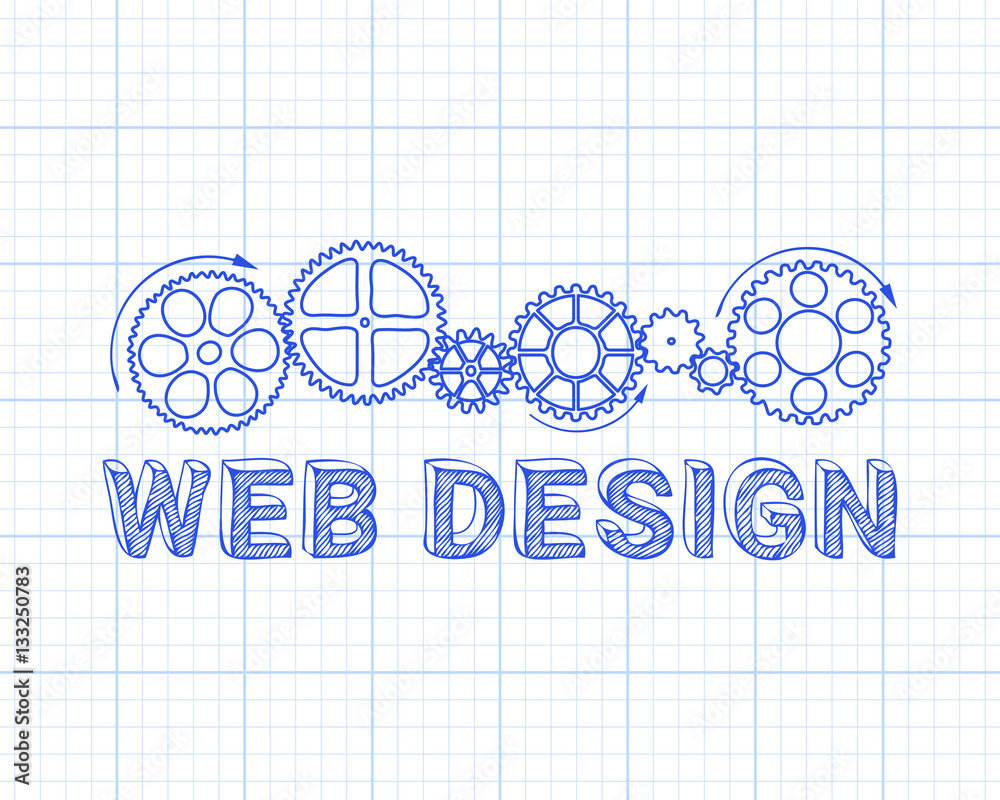 Web Design Drawing Stock Vector | Adobe Stock