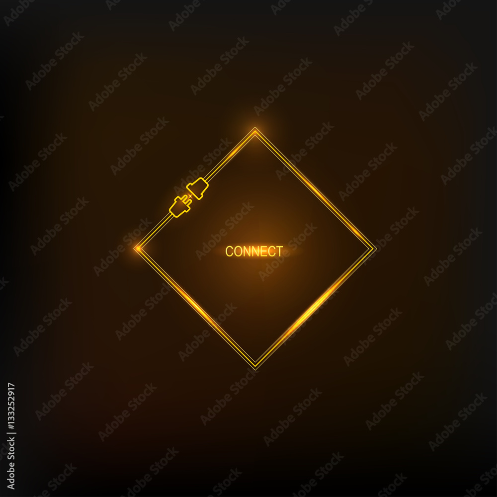 Abstract background with wire plug and socket. Concept connection ...