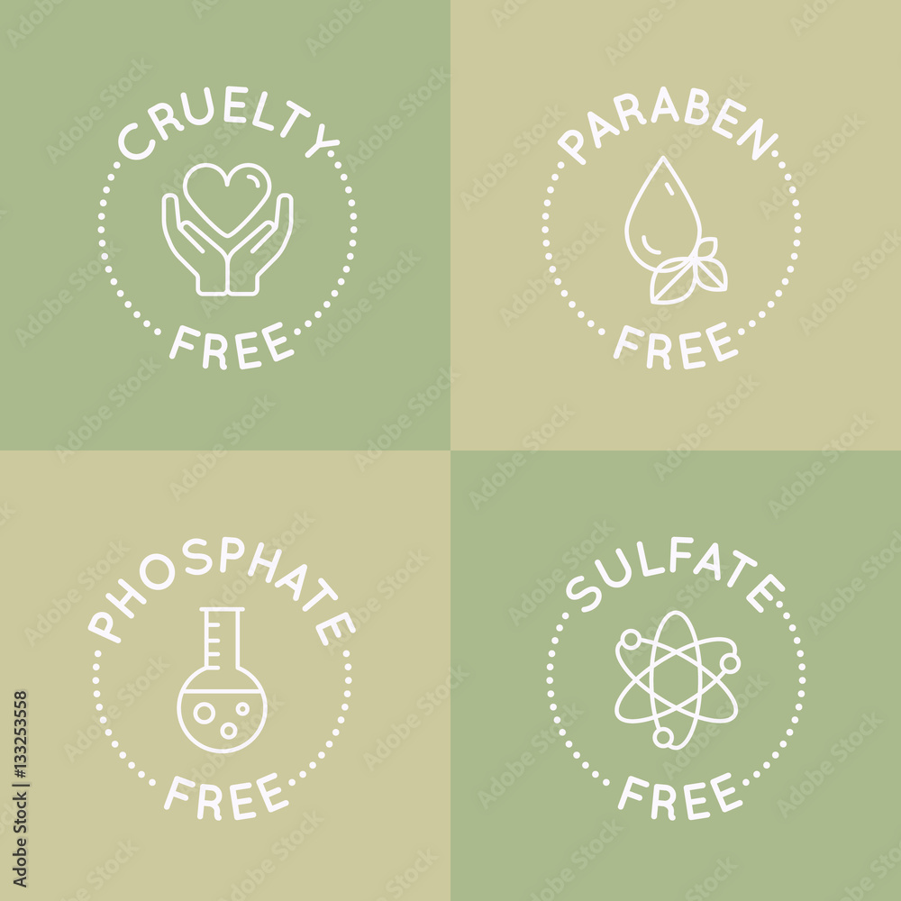 Isolated Vector Style Illustration Logo Set Badge Ingredient Warning ...