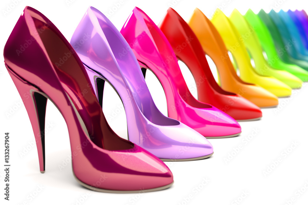 Rainbow High Heels Stock Illustration | Adobe Stock