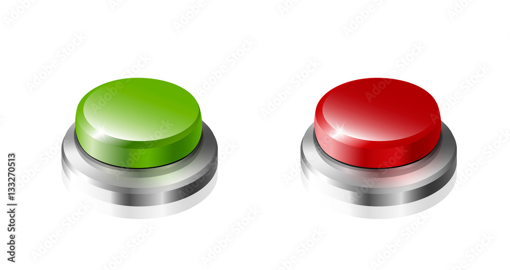large green and red button on a white background Stock Vector | Adobe Stock