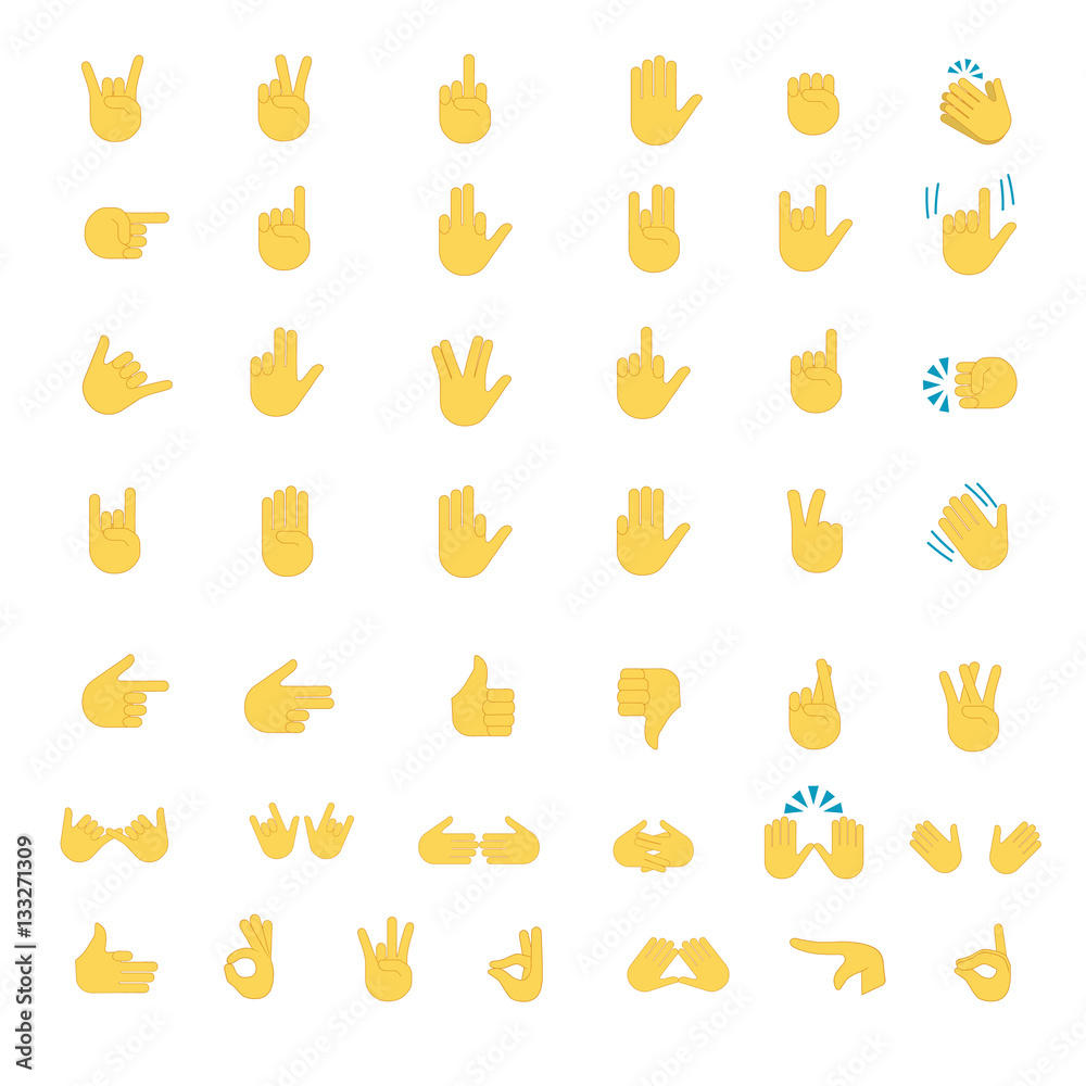 Gestures emoji vector. Stock Vector | Adobe Stock