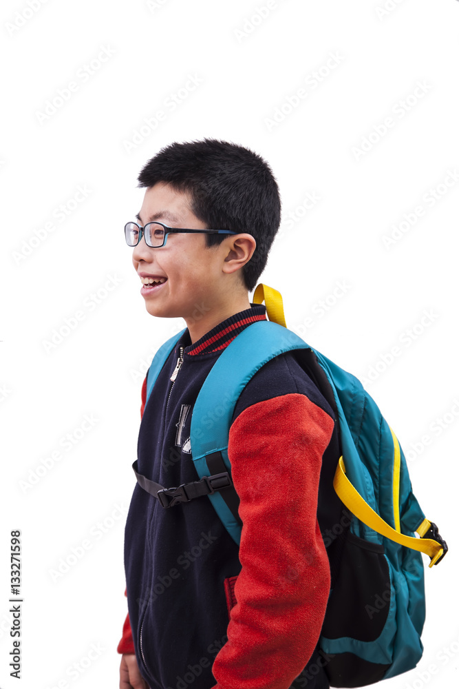 A boy carrying bag Stock-Foto | Adobe Stock