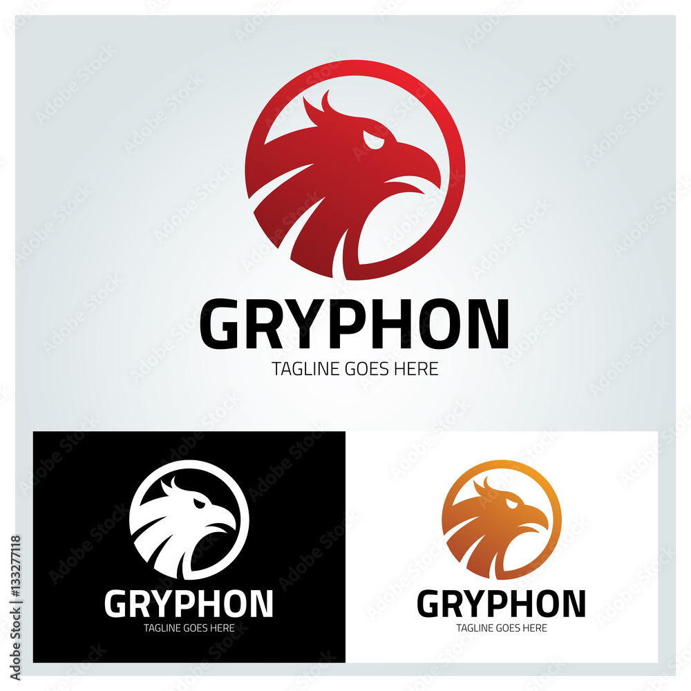 Gryphon logo design template ,Vector illustration Stock Vector | Adobe ...