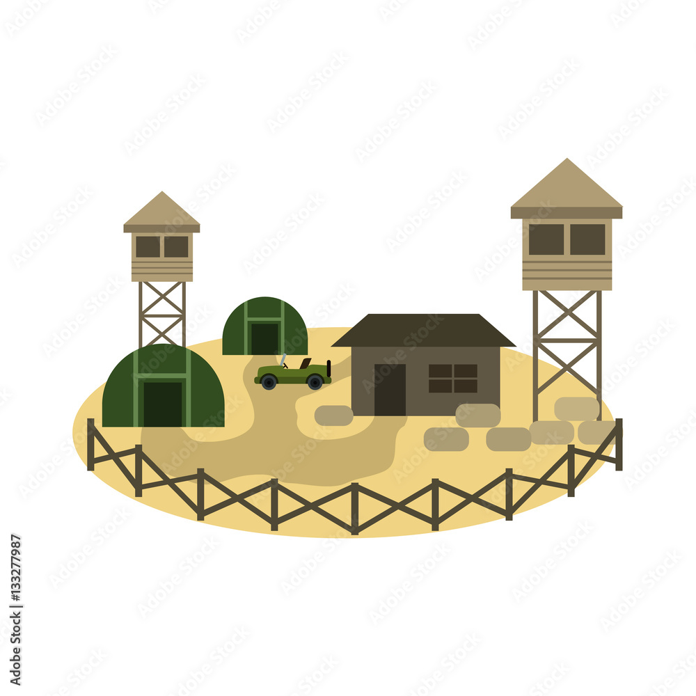 military base flat icon Stock Vector | Adobe Stock