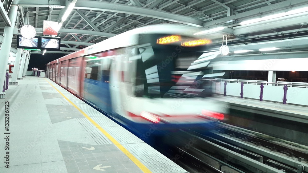 BTS train with blur motion, Bangkok, Thailand Stock Photo | Adobe Stock
