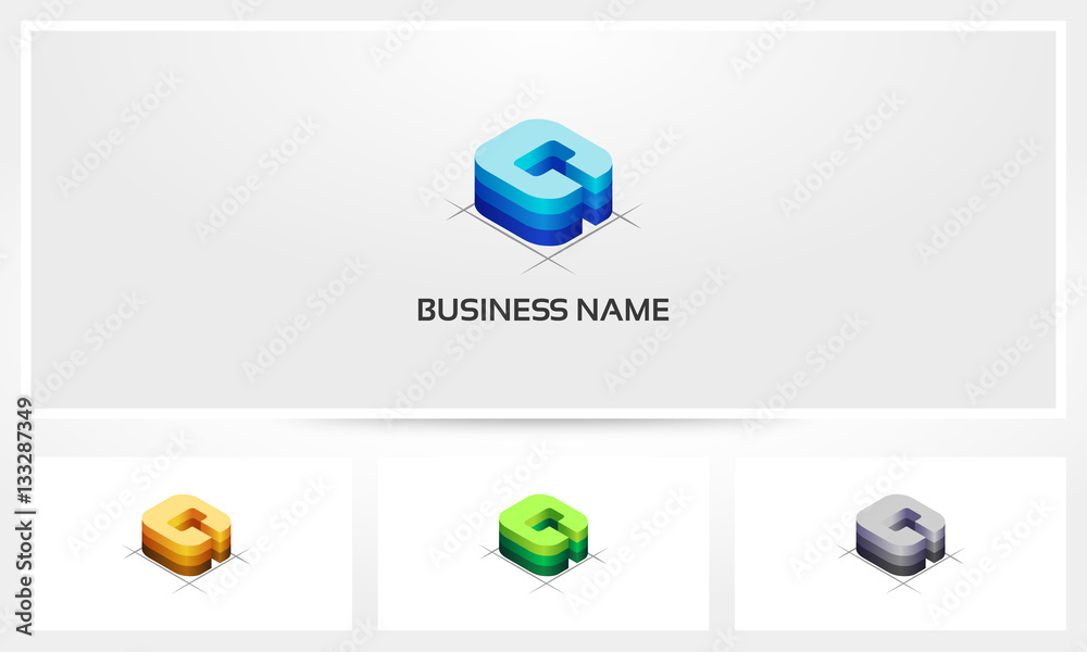 Letter C Block Stack Logo Stock Vector | Adobe Stock