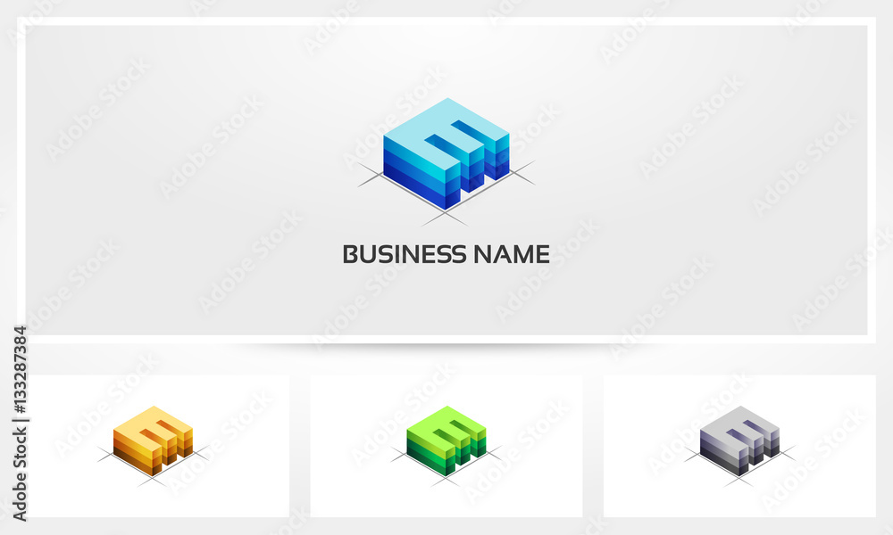 Letter E Block Stack Logo Stock Vector | Adobe Stock