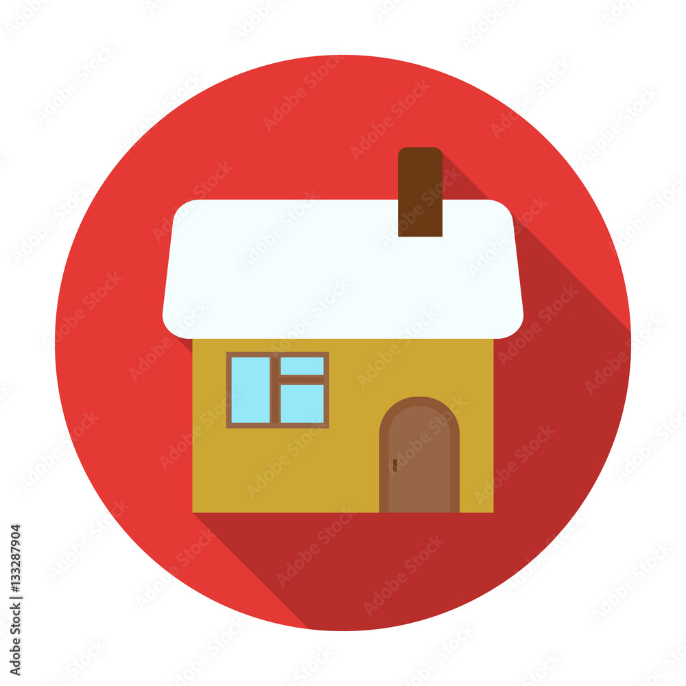 Christmas house icon in flat style isolated on white background ...