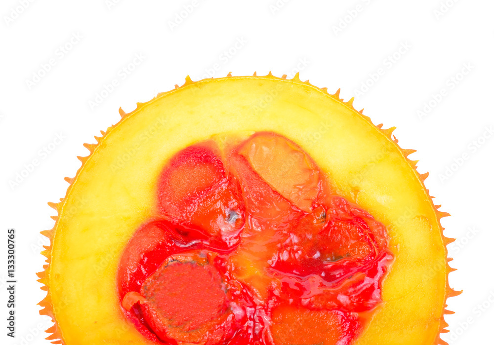 Gac fruit, Baby Jackfruit, Cochinchin Gourd on white background. Stock ...