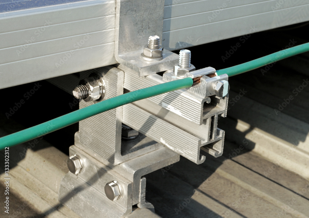 Solar PV Rooftop Grounding Installation Detail Stock Photo | Adobe Stock