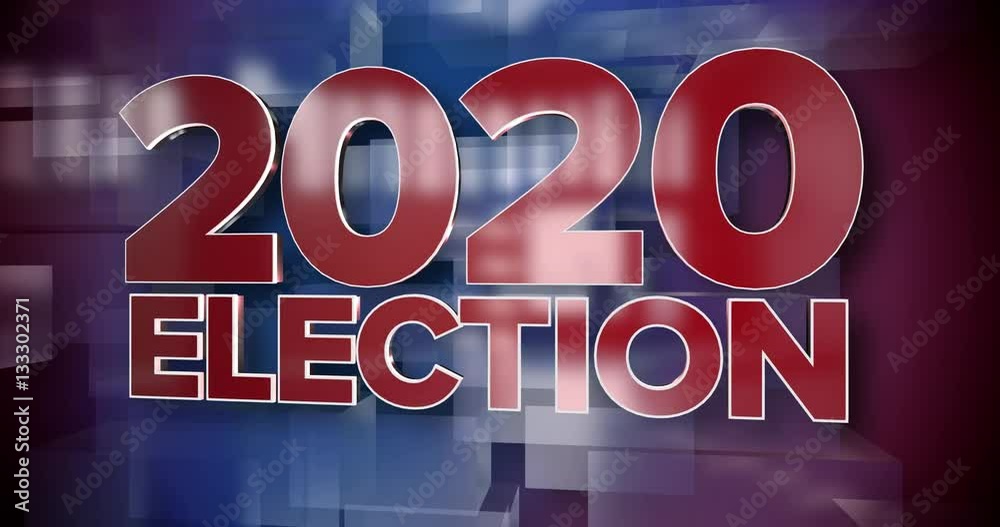 A red and blue dynamic 3D 2020 election news title page animation ...