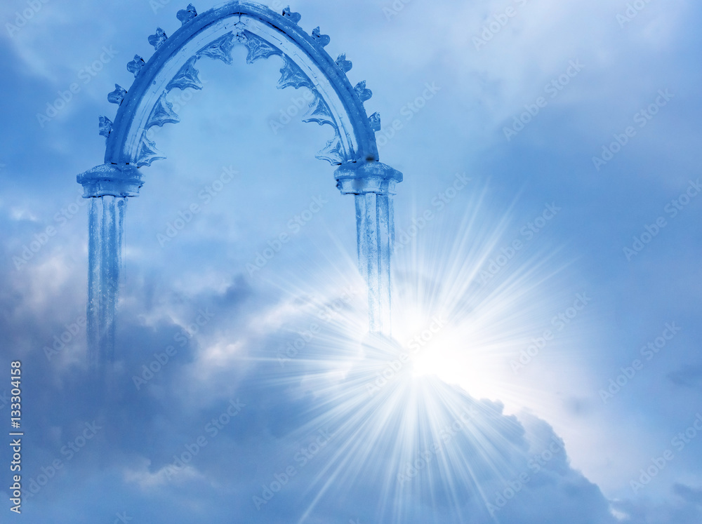 a mystical magic blue background with divine rays of light Stock Photo | Adobe Stock